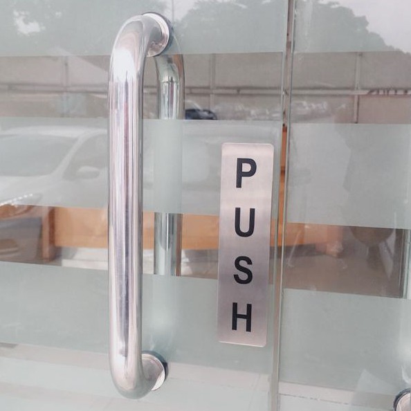 PUSH STAINLESS STEEL DOOR SIGN 40X160MM | Shopee Malaysia