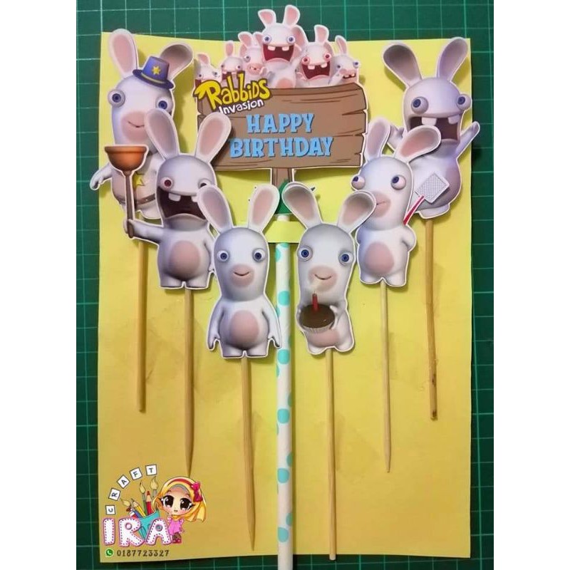 Rabbids Invasion Set Bajet Cake Topper | Shopee Malaysia
