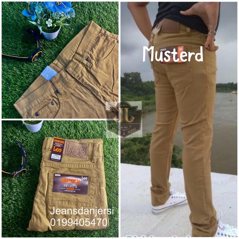 Seluar Slack Jeans Lelaki Cutting Slimfit Kain Memeri Warna Putih ...