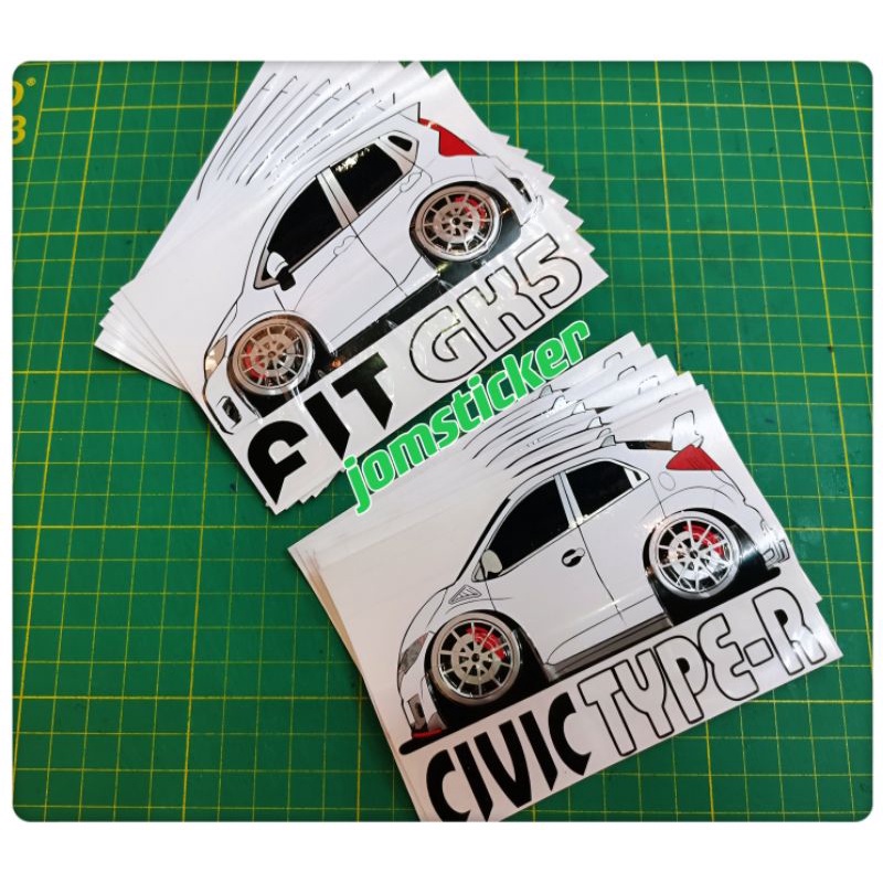 Sticker Honda Civic Type R Fit GK5(sticker cutting) | Shopee Malaysia