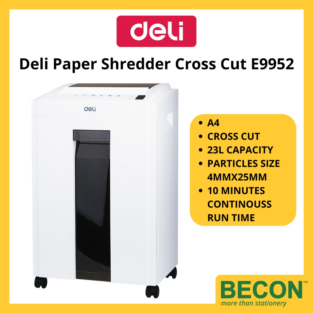Deli Paper Shredder Cross Cut E9952 [4mmx25mm ] [10 sheets] | Shopee ...
