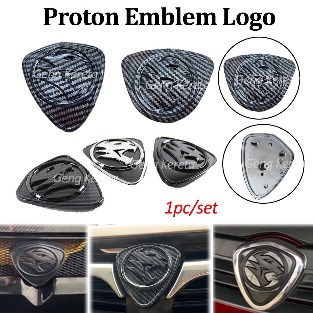 Universal Fit Stylish Car Sticker For PROTON 3D Carbon Emblem Logo ...
