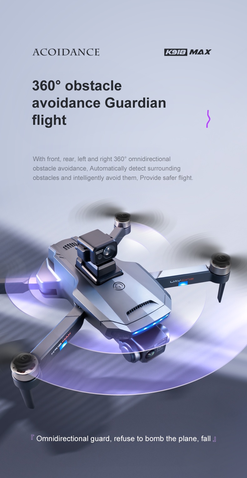 Original K918 MAX GPS Drone 8K/6K Camera Professional Obstacle ...