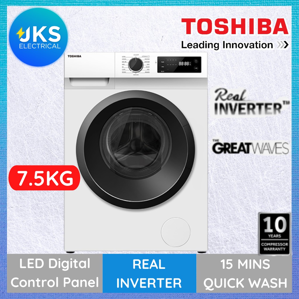 Toshiba 7.5KG Inverter Front Load Washer TW-BH85S2M + Toshiba 7.0KG Tumble Dryer TD-H80SEM ...