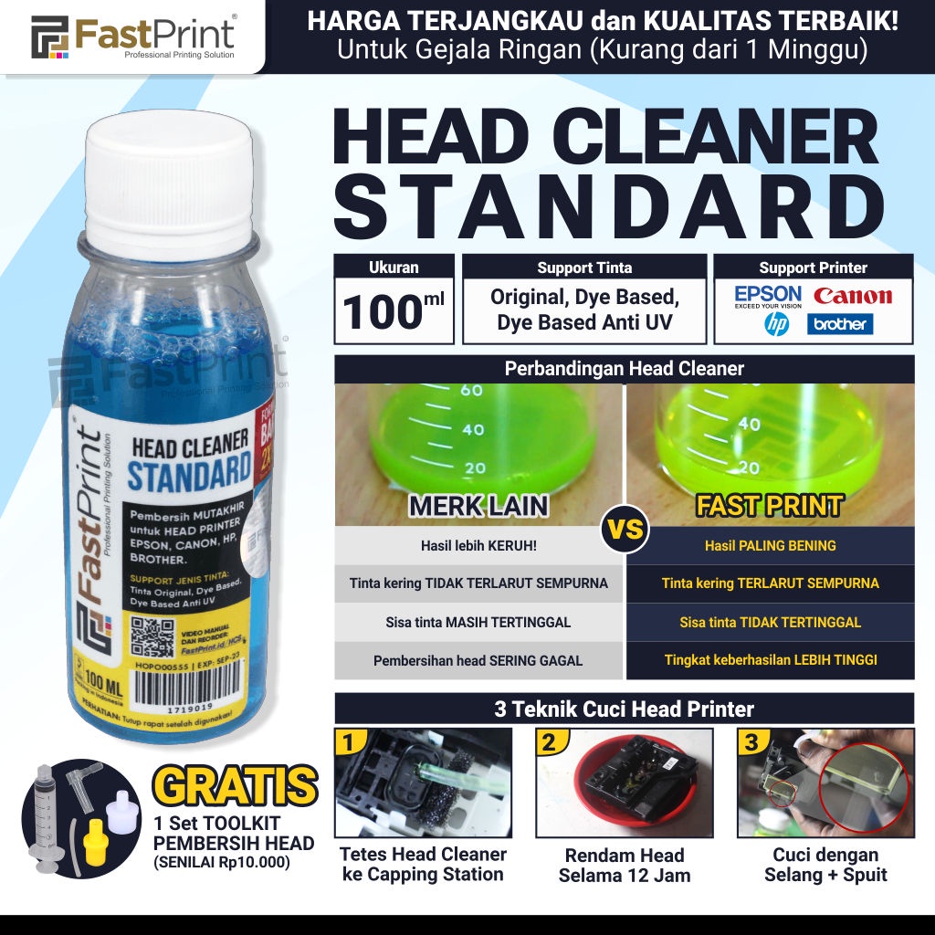 Head Cleaner Standard 100ml Printer Head Cleaner Plus Tool kit | Shopee ...