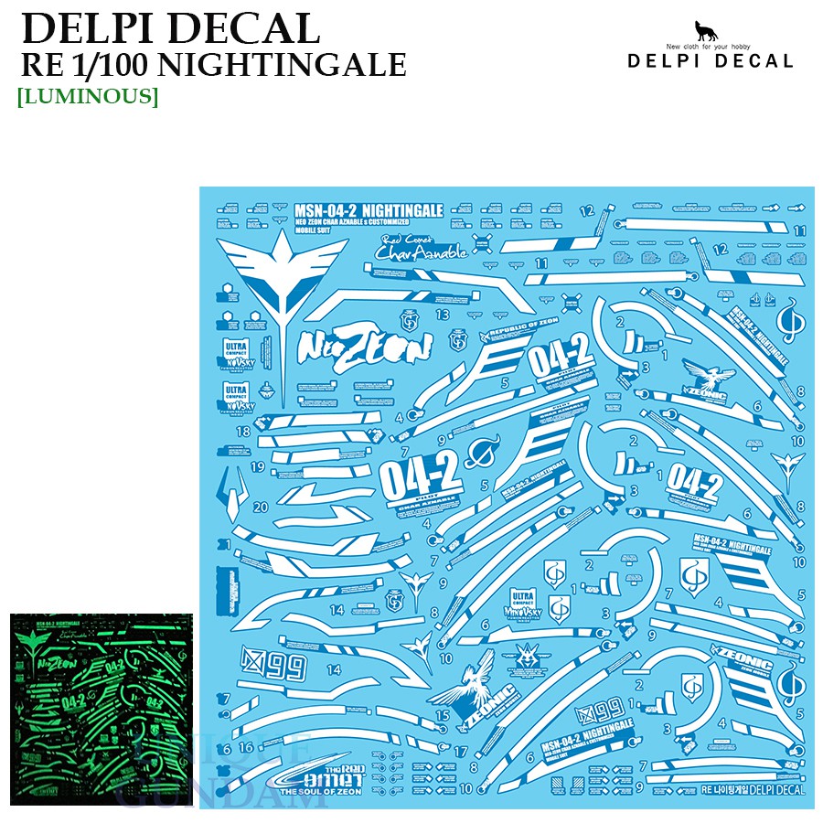 [DELPI DECAL] 81[1] RE/100E NIGHTINGALE GUNDAM WATER SLIDE DECAL ...