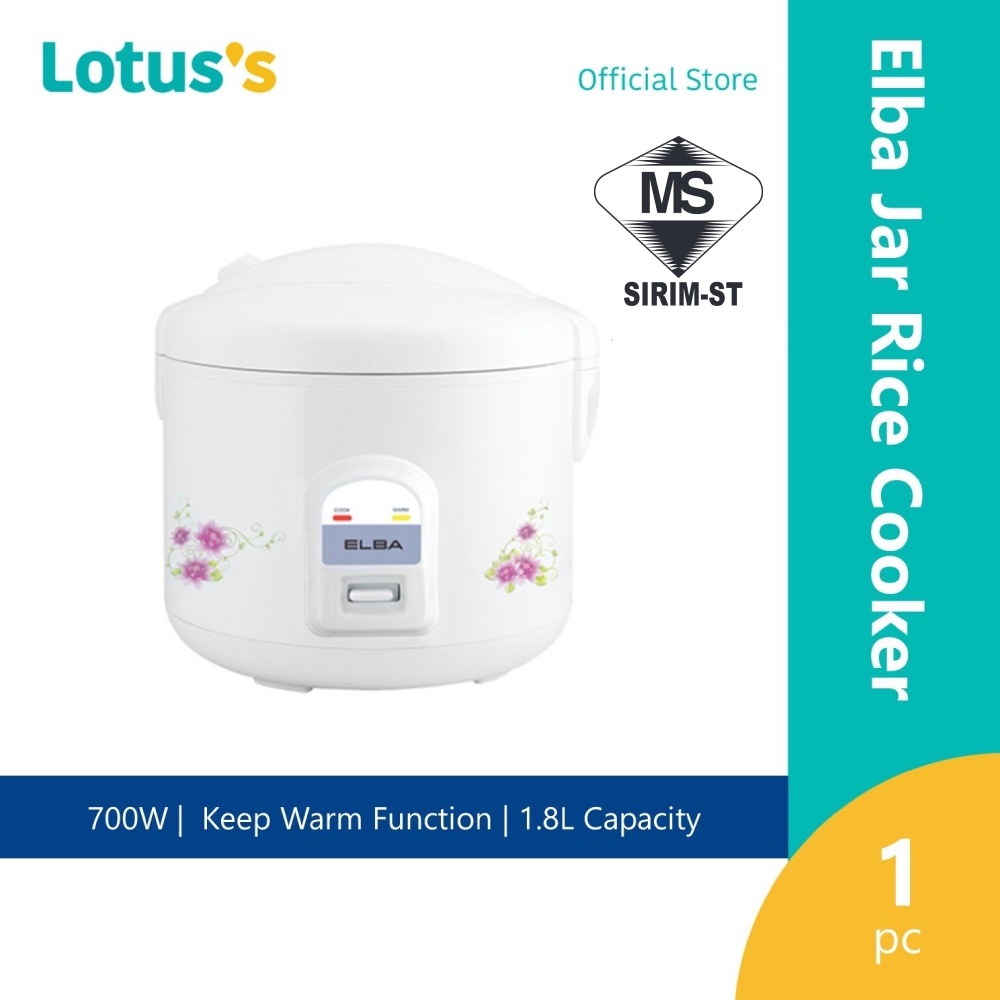 Elba Jar Rice Cooker (1.8L) ERC-E1831(WH) | Shopee Malaysia