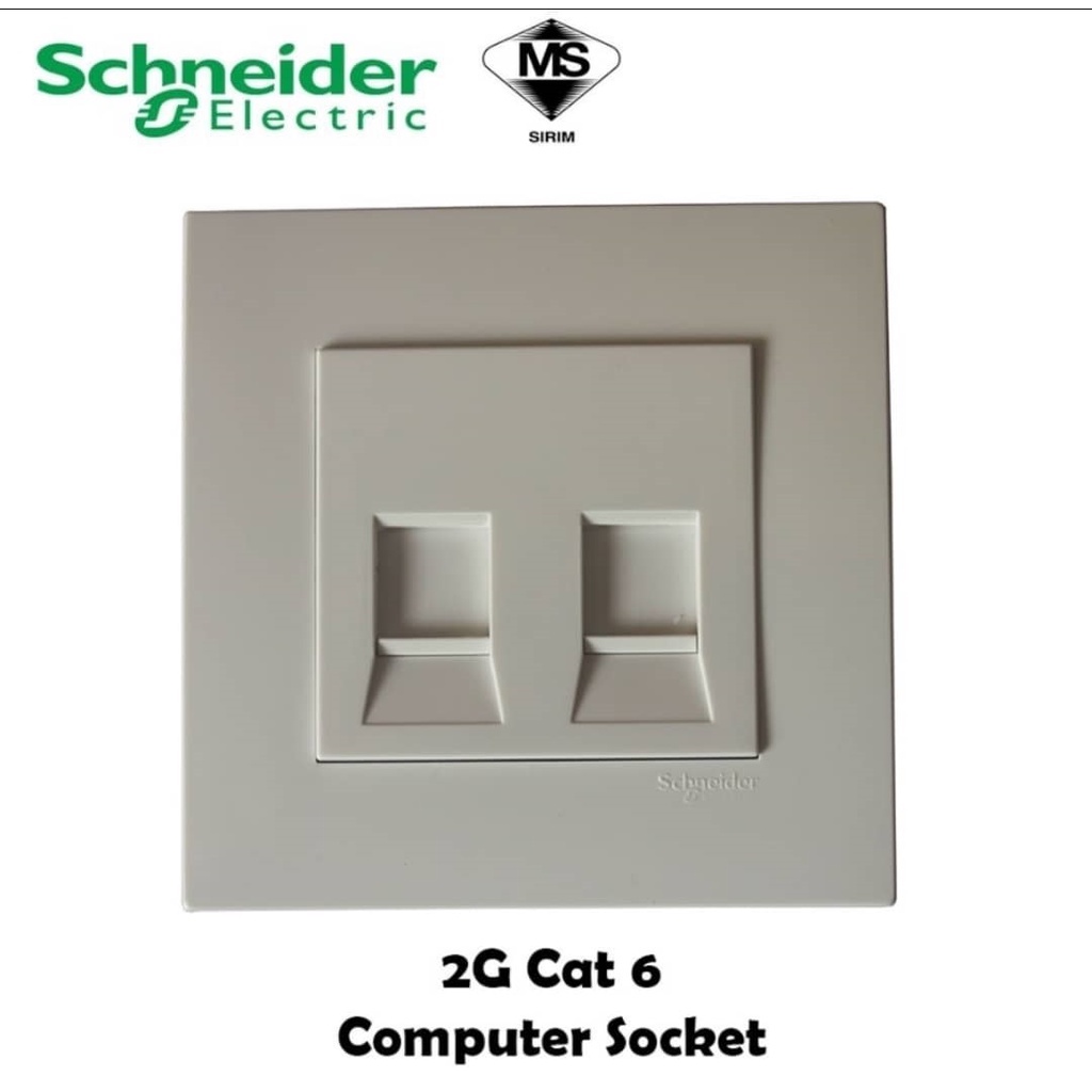 SCHNEIDER VIVACE 2GANG CAT6 SOCKET / COMPUTER SOCKET | Shopee Malaysia