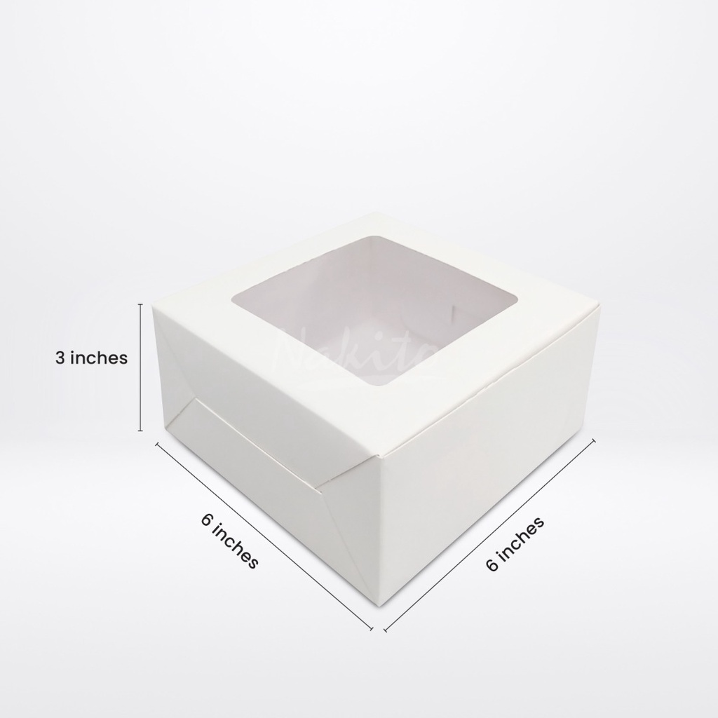 【50/100pcs] Cake box window 6x6x3 7x7x3 8x8x3.5 8x8x5 10x10x3.5 Kuih ...