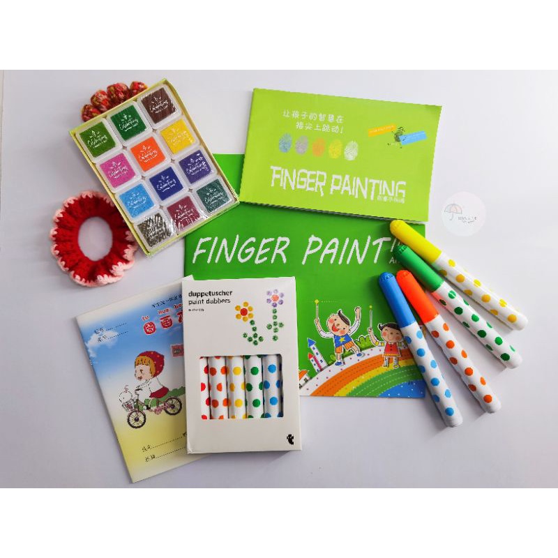 seni jari dan pen titik - Kids finger art and dot pen art craft ...