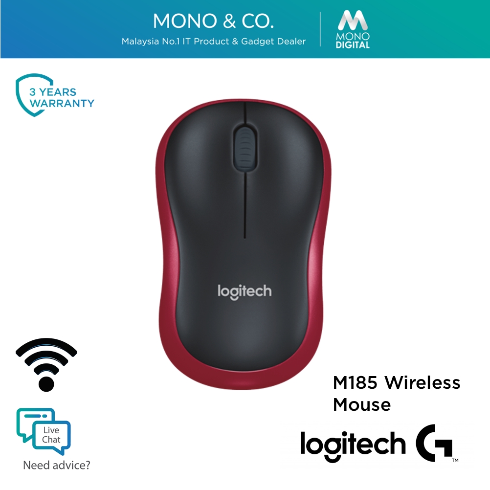 LOGITECH M185 WIRELESS MOUSE 2.4GHZ WITH 1000DPI / 12 MONTHS BATTERY ...