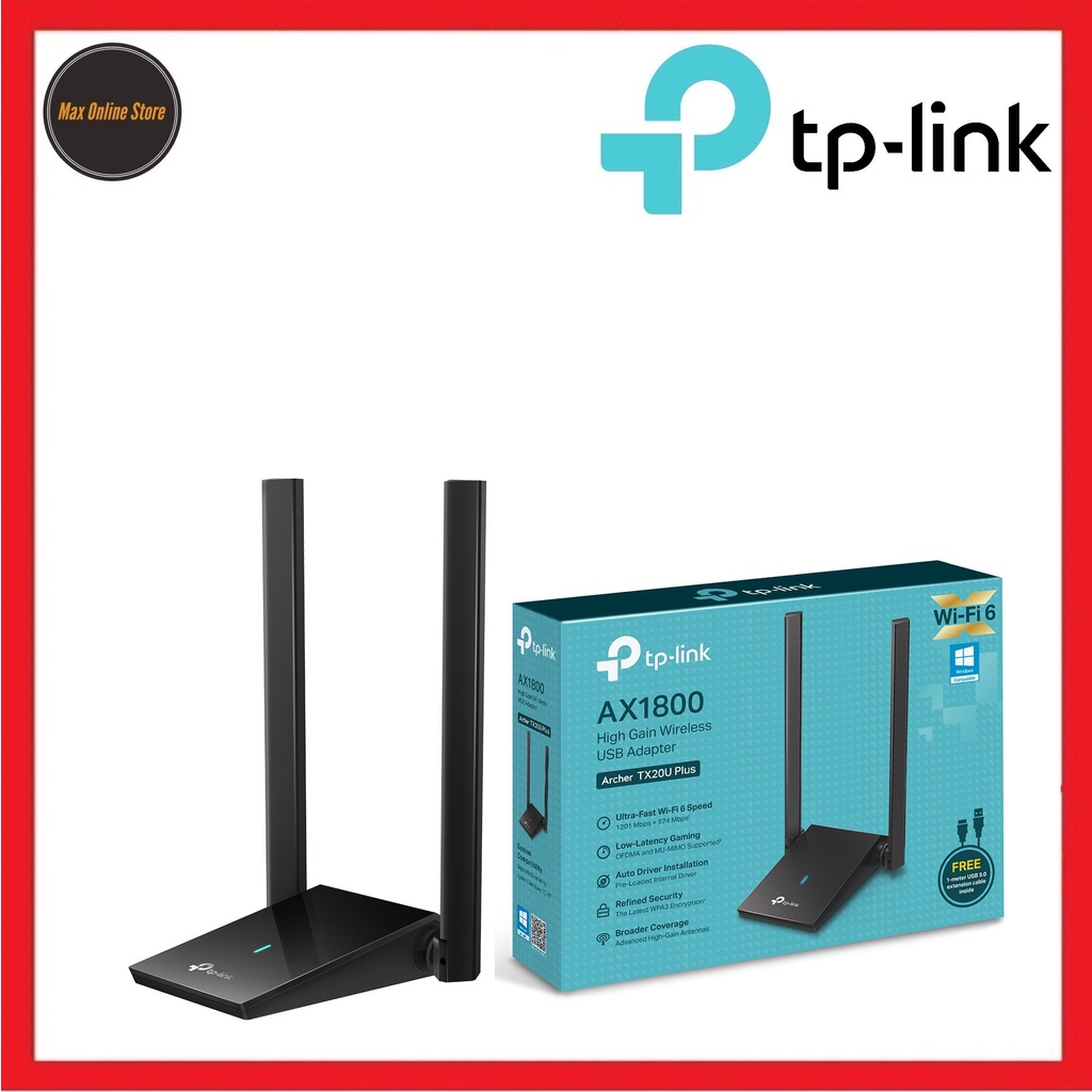 TP-LINK Archer TX20U Plus AX1800 Dual Antennas High Gain Wireless USB Adapter | Shopee Malaysia