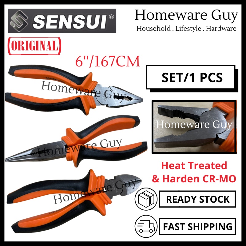 (SENSUI JPN) 6'' Diagonal Plier Cutter Long Nose Plier Playar Gabung Mulut Buaya Playar Muncung ...