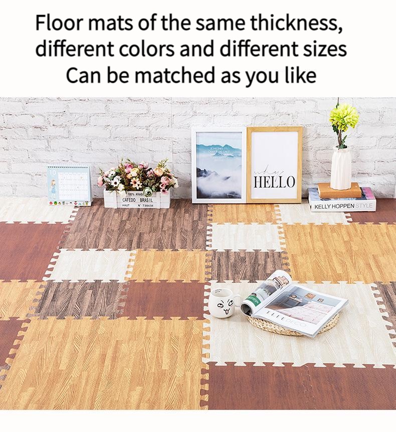 free Edge Floormat Wood Grain Foam Floor Mat Thickened Design ...