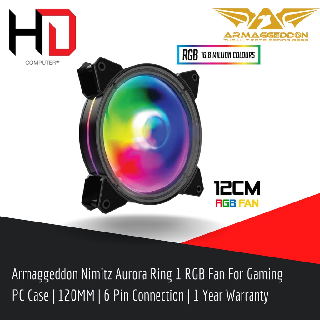 Armaggeddon Nimitz Aurora Ring 1 RGB Fan For Gaming PC Case | 120MM | 6 ...