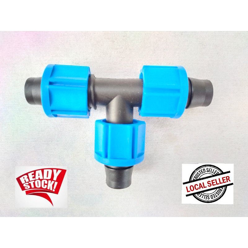 16mm Tee/Tee with Lock 16mm x 16mm /16mm for PE Poly Pipe/16mm Tubing ...