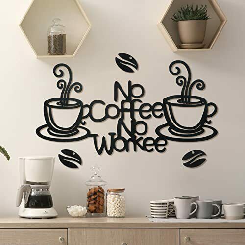Metal Coffee Bar Sign Rustic Coffee Bar Hanging Wall Decor Coffee Signs ...