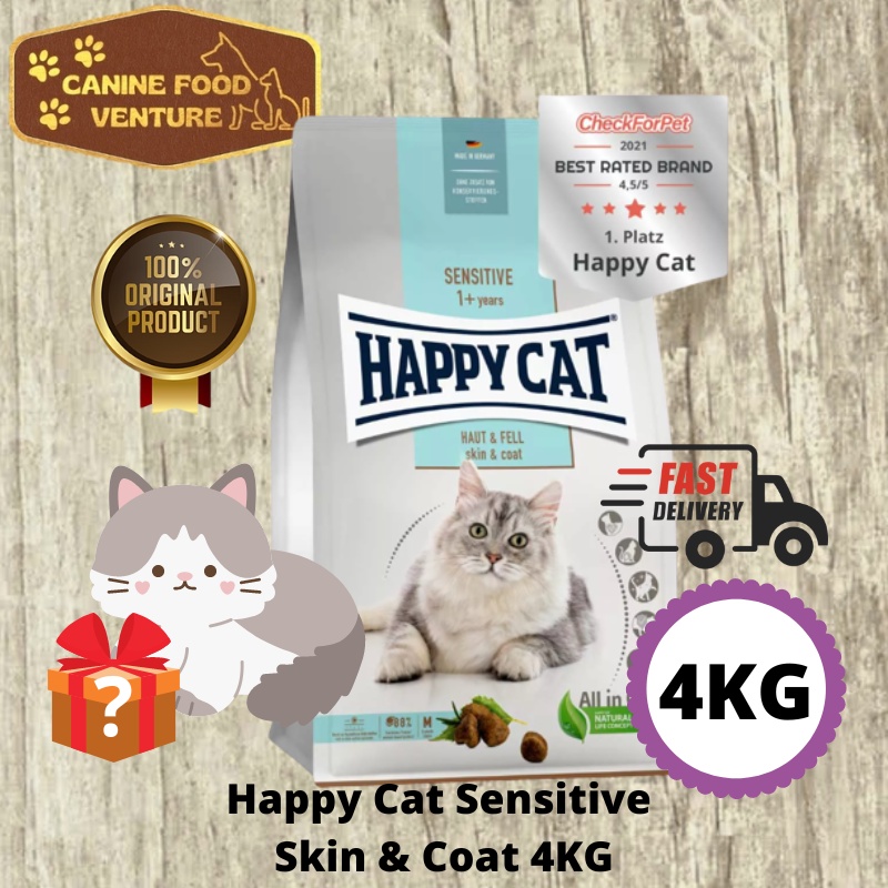 Happy Cat Hair and Skin Care, Sensitive Skin & Coat 4KG | Shopee Malaysia