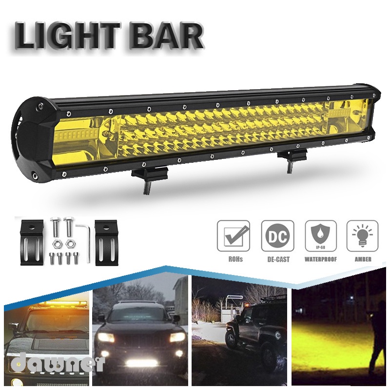 22 Inch Off Road LED Light Bar 12V 24V Yellow Light Bar for Car Jeep ...