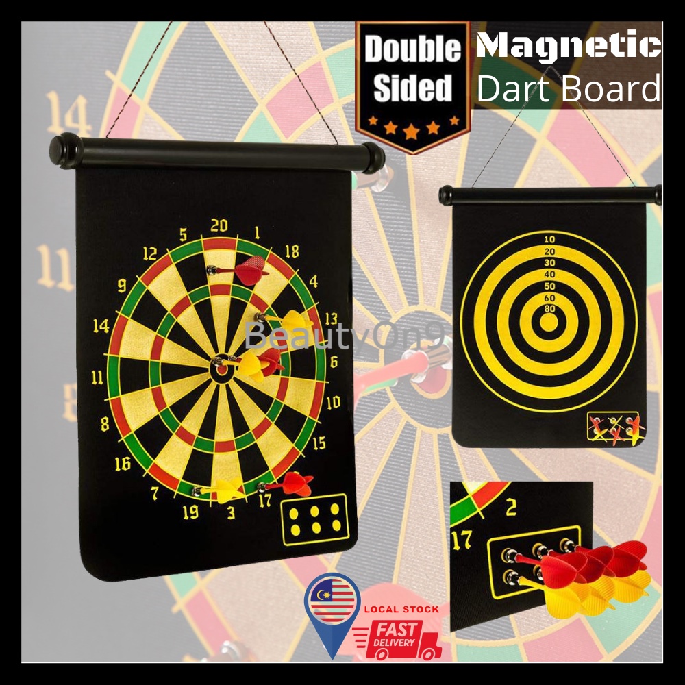 LOCAL STOCK Strong Magnetic Dartboard Double-Sided 12inch 15inch 17inch ...