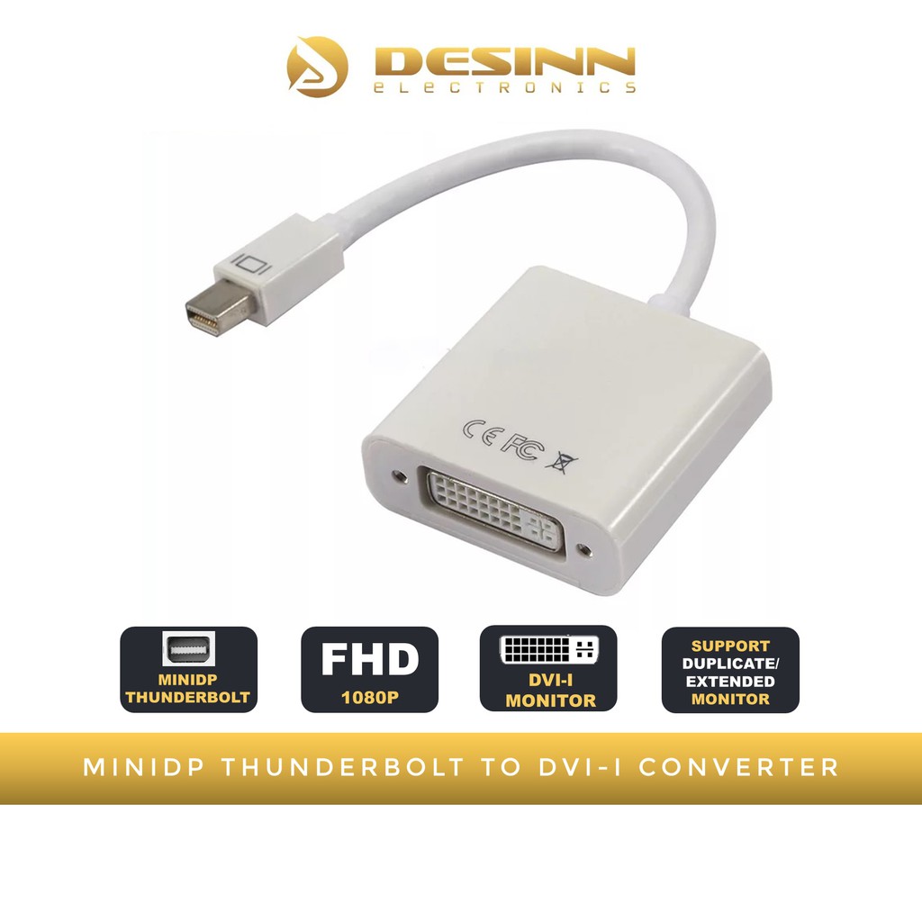 Mini DisplayPort to DVI Thunderbolt Mini DP Male to Female Converter ...