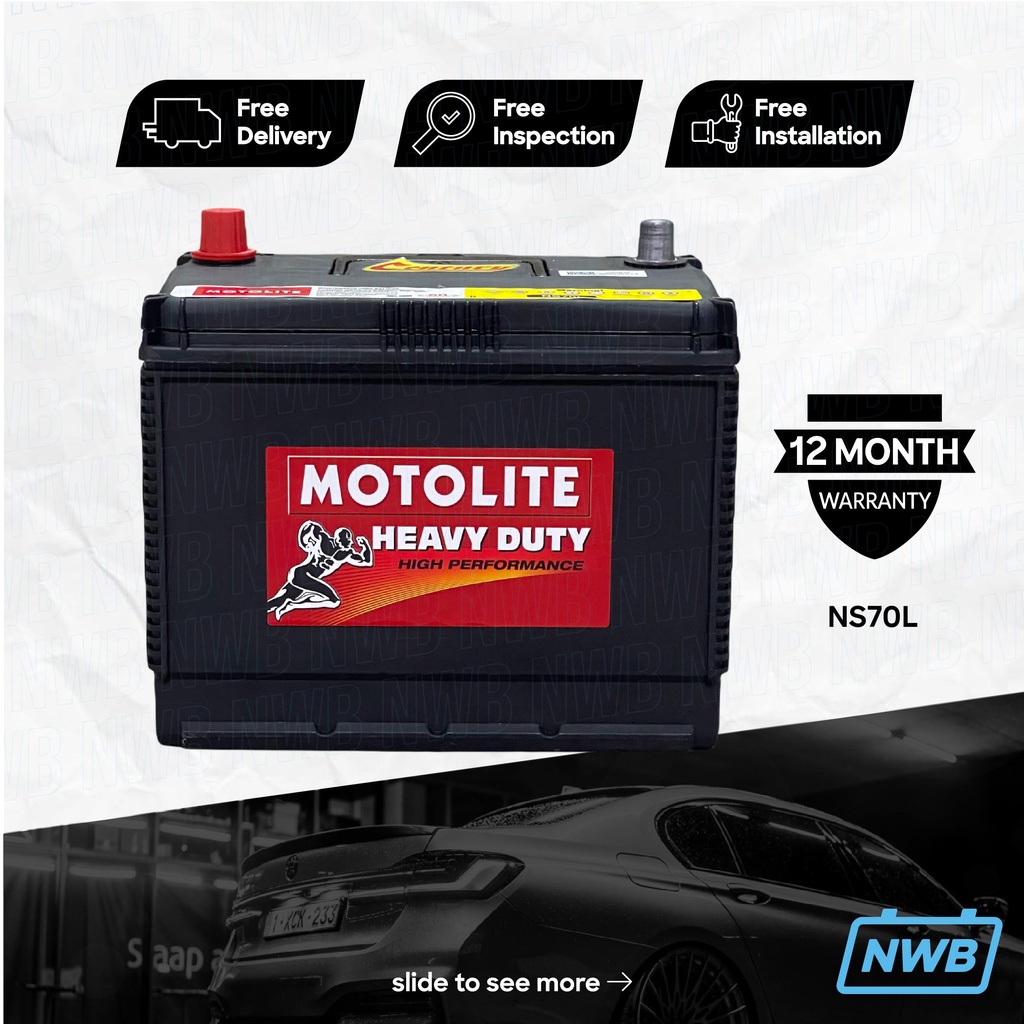 NW Battery Motolite Battery NS70L Bateri Kereta 75D26L Car Battery ...