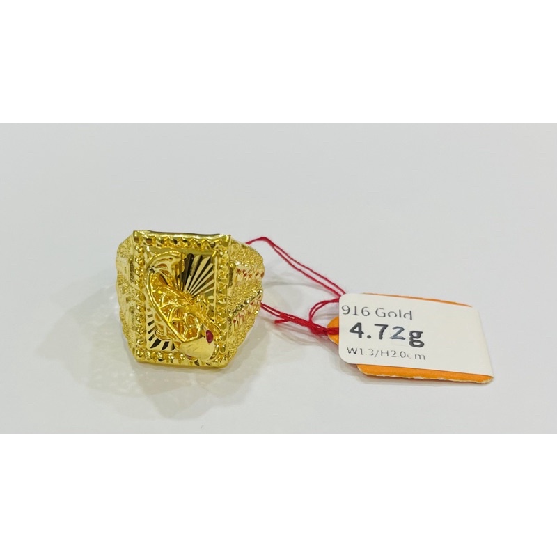 Youloong Cincin Indian Design(Koi Ikan) Biskuit EMAS916/ Koi Fish ...