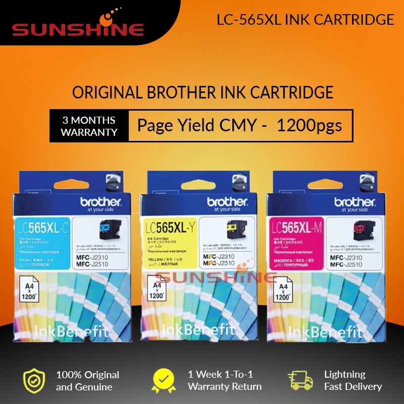 Brother LC565XL LC-565XL Cyan Magenta Yellow | Shopee Malaysia