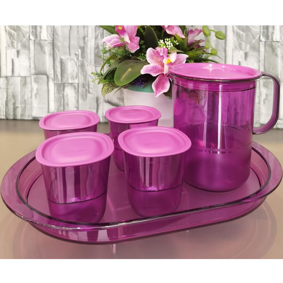 TUPPERWARE Purple Royal Crystalline Drinking Set | Set Jug dan Cawan ...