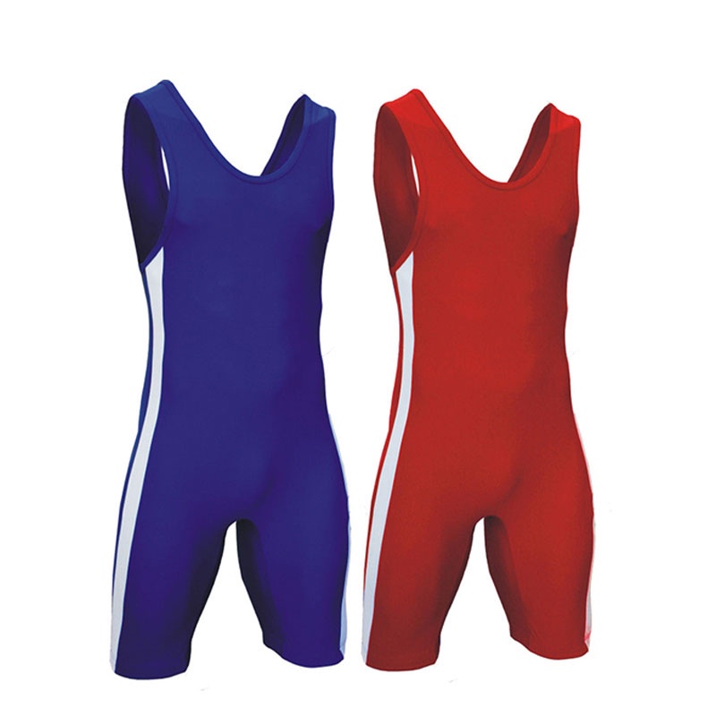 Blue and Red Wrestling Singlets Tummy Control Wear GYM Sleeveless ...