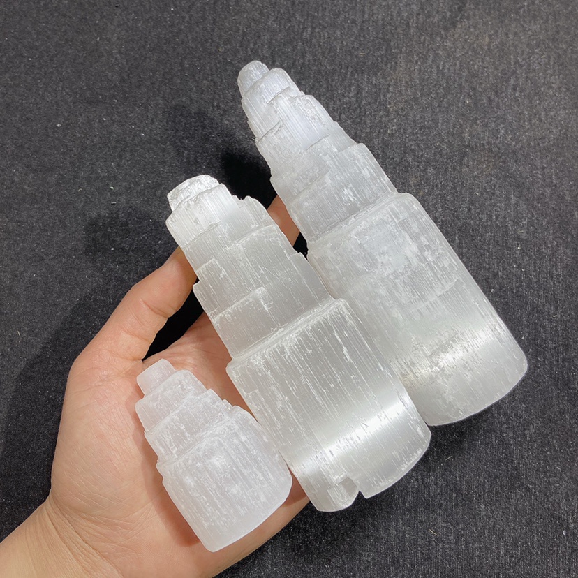Ready Stock Natural Crystal Moroccan transparent Selenite tower with ...
