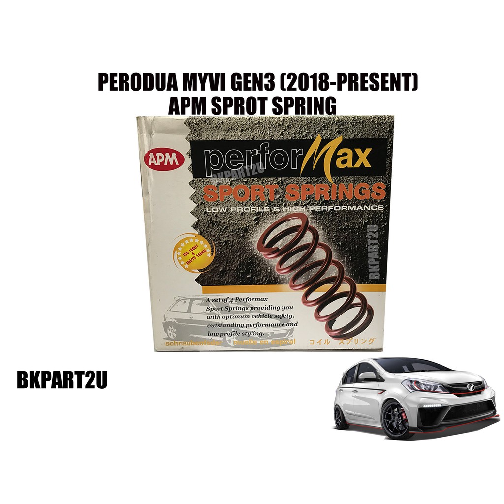 Perodua Myvi 2018 Gen3 (2018-2020) Lowered Sport Spring APM Performax ...