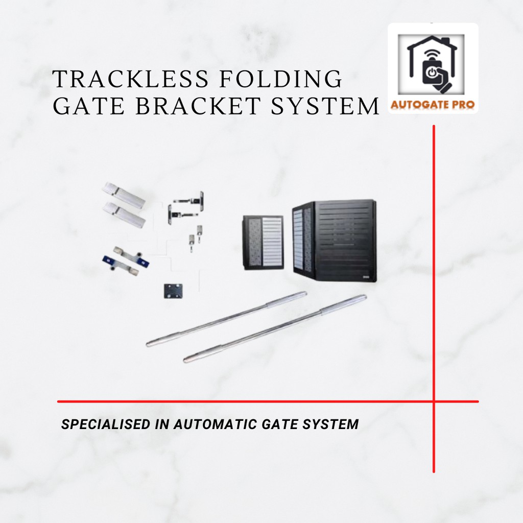 AUTOGATE :: TRACKLESS FOLDING GATE BRACKET SYSTEM 10-12 FT | Shopee ...