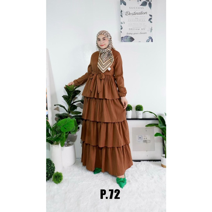 Dress Layer Bertingkat-Material Kain Mosscrepe Palas(Freesize) | Shopee ...