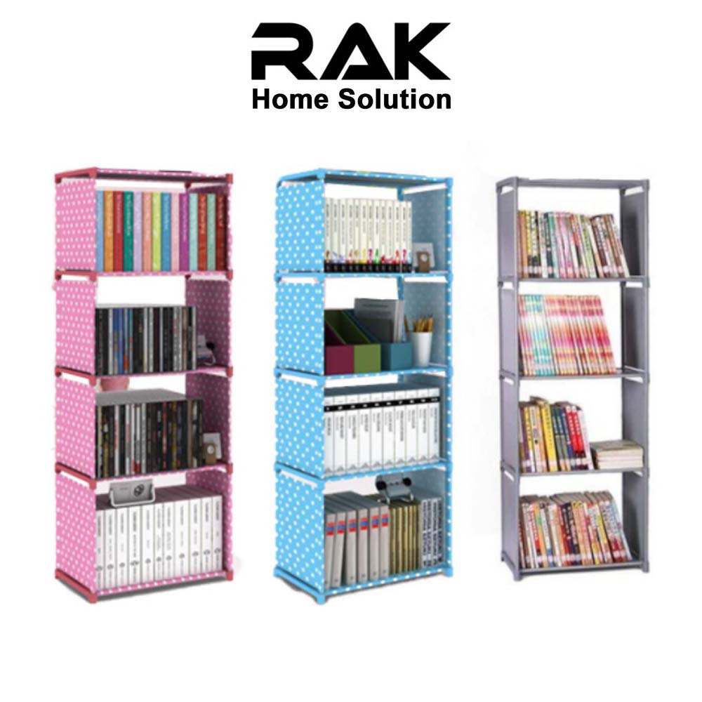 RAK Korean DIY Rak Buku 5 Tingkat Dengan 4 Lajur | Shopee Malaysia