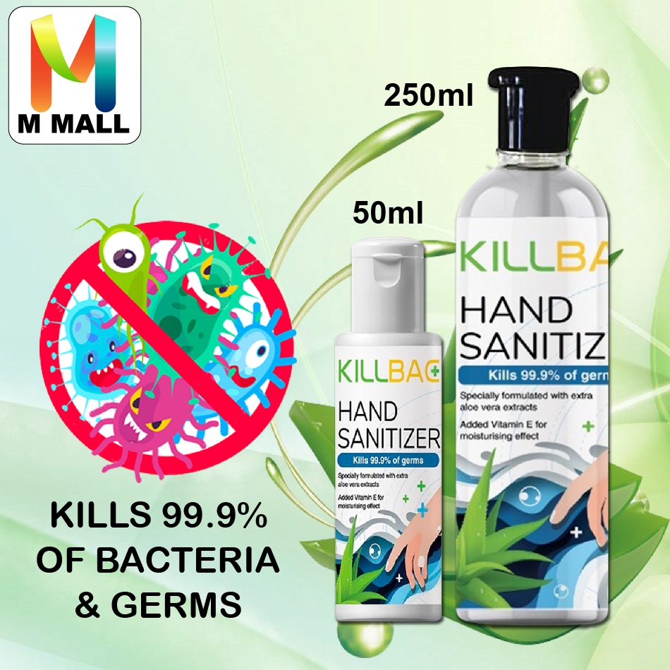 KILLBAC Instant Hand Sanitizer Sanitiser Antibacterial Aloevera - 50ml ...