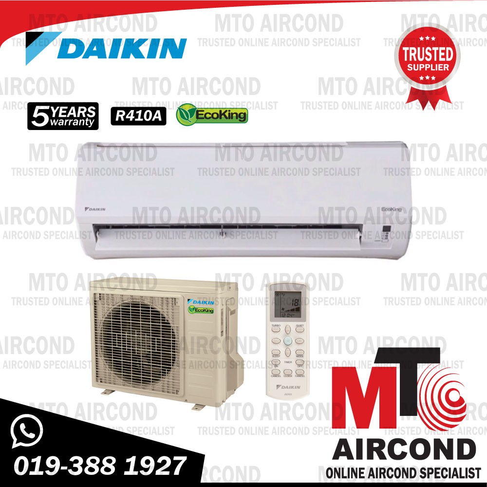 Daikin 1.5hp (R410A) Non Inverter Eco King FTN15PV1L/RN15FV1 Air Cond ...