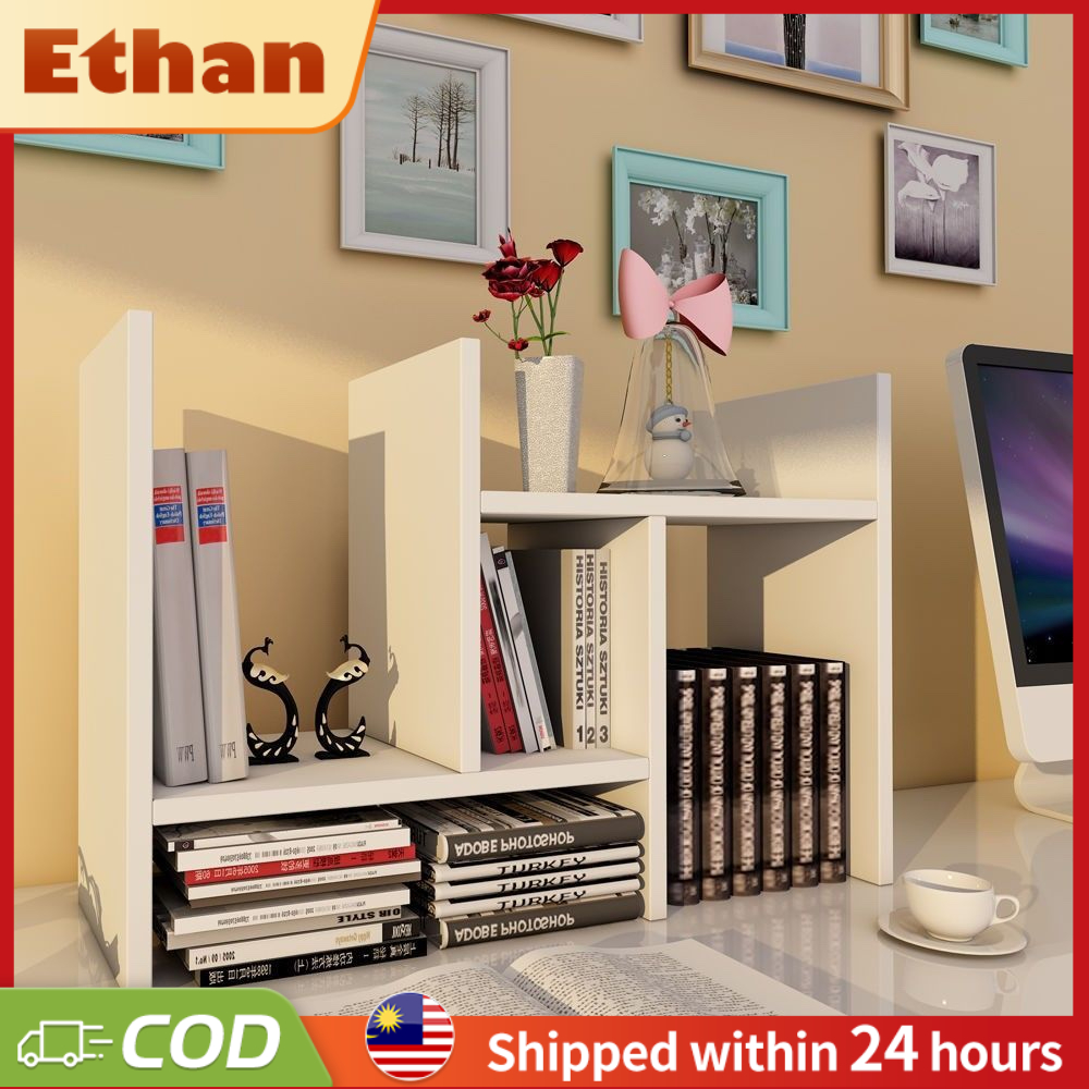 Desk Small Bookshelf Shelf Telescopic Shelf Computer Desk Desktop Shelf ...
