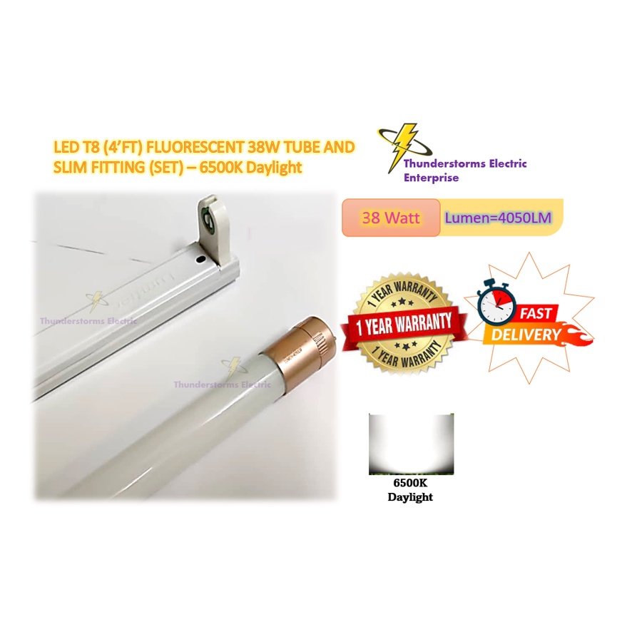 LED T8 Fluorescent Tube Extra Bright 4 Feet 45W/50W/58W Lampu ...