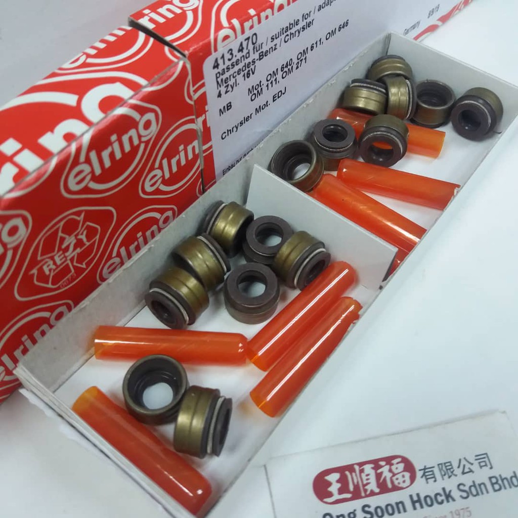 Mercedes Benz M111 M271 Valve Seal set (16 pcs) Elring 413.470 Goetze ...