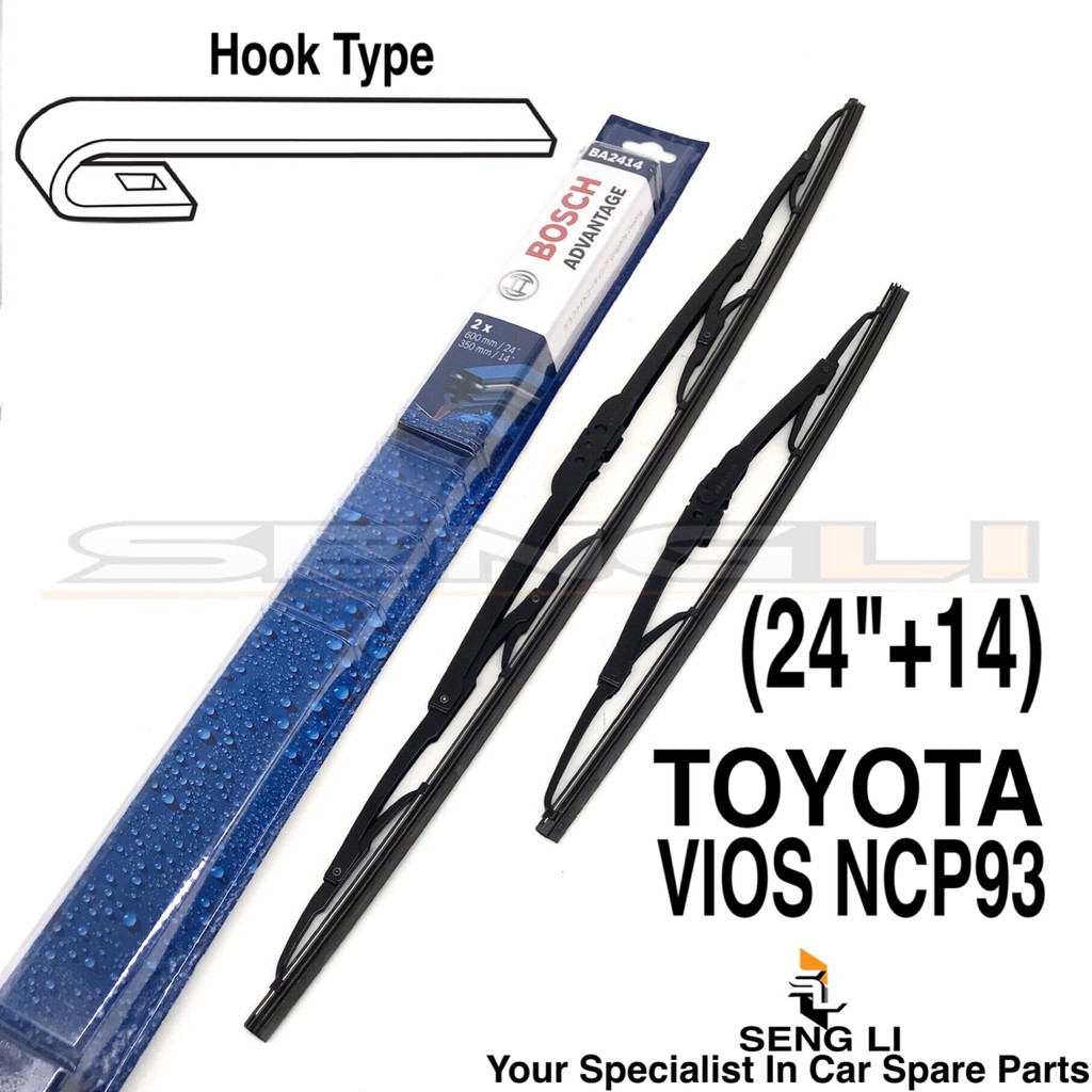BOSCH BA2414 WIPER / WIPERS 1 PAIR 24"14"-TOYOTA VIOS NCP93 | Shopee Malaysia