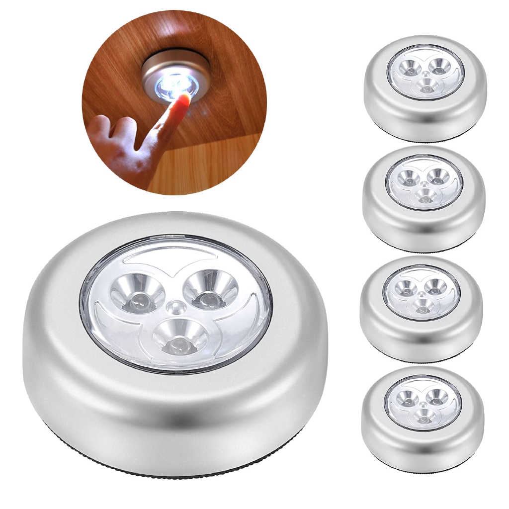 Battery Operated Touch Lamp Light / 3 LED Bulbs Wireless Stick Tap ...