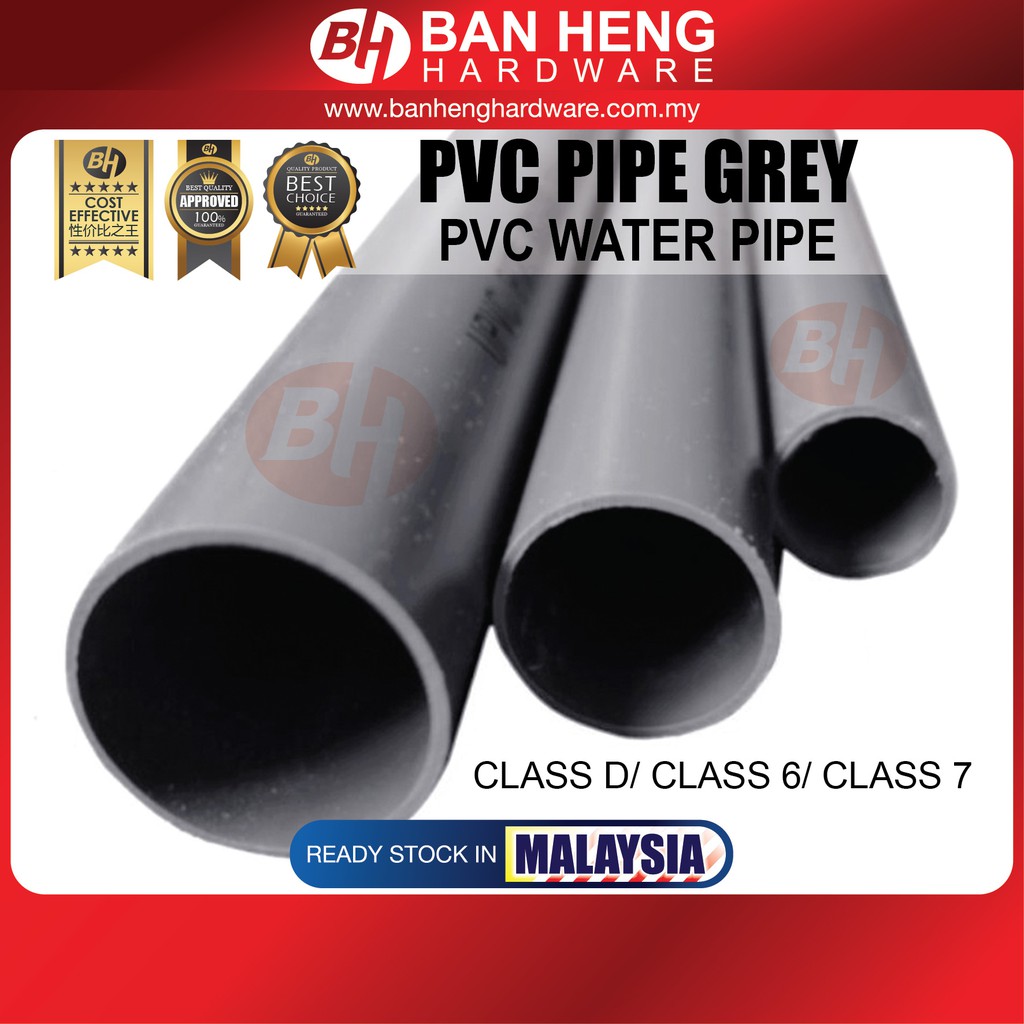 [ 1-3 FT /KAKI ]PVC Pipe Air PVC Kelabu PVC Water Pipe 1/2" 15MM 3/4" 20MM 1" 25MM Class D Class ...