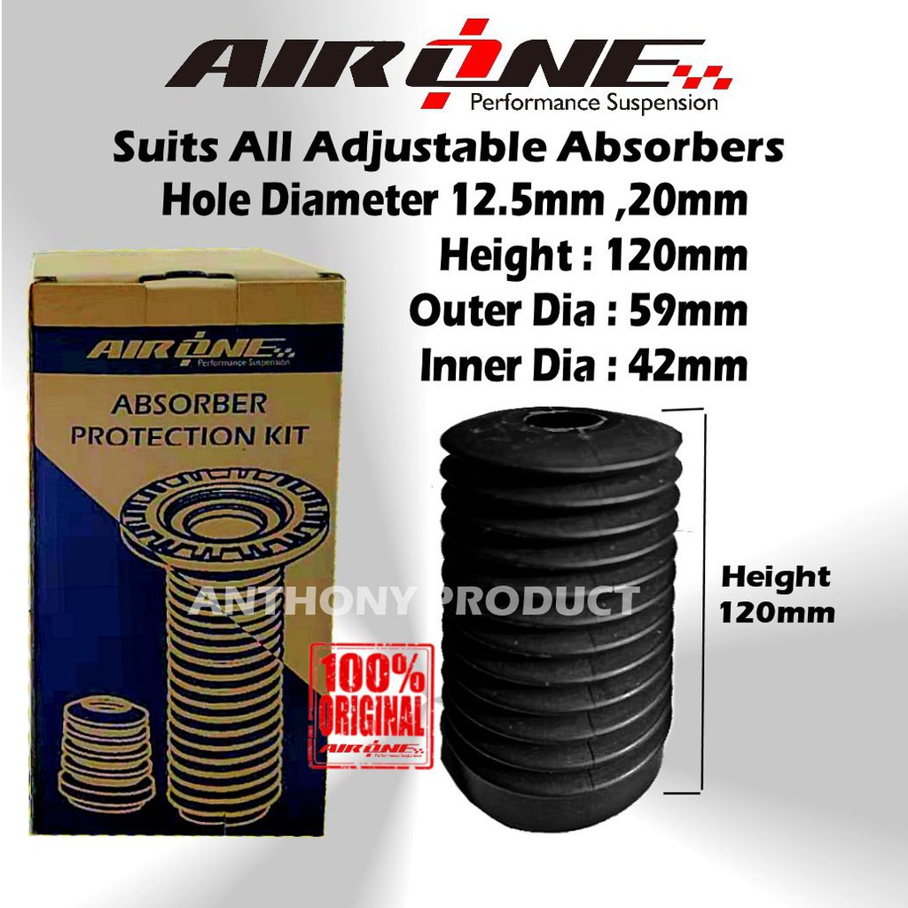 AIRONE Universal Dust Boot for adjustable Shock Absorber Cover ...