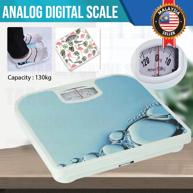 MAX 130KG Analog Body Weight Scale Mechanical Bathroom Health Scale ...