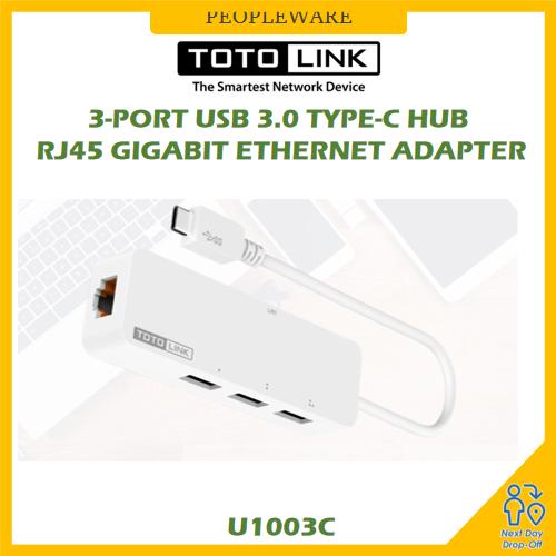 Totolink U1003C 3-Port USB 3.0 Type-C Hub with RJ45 Gigabit Ethernet ...