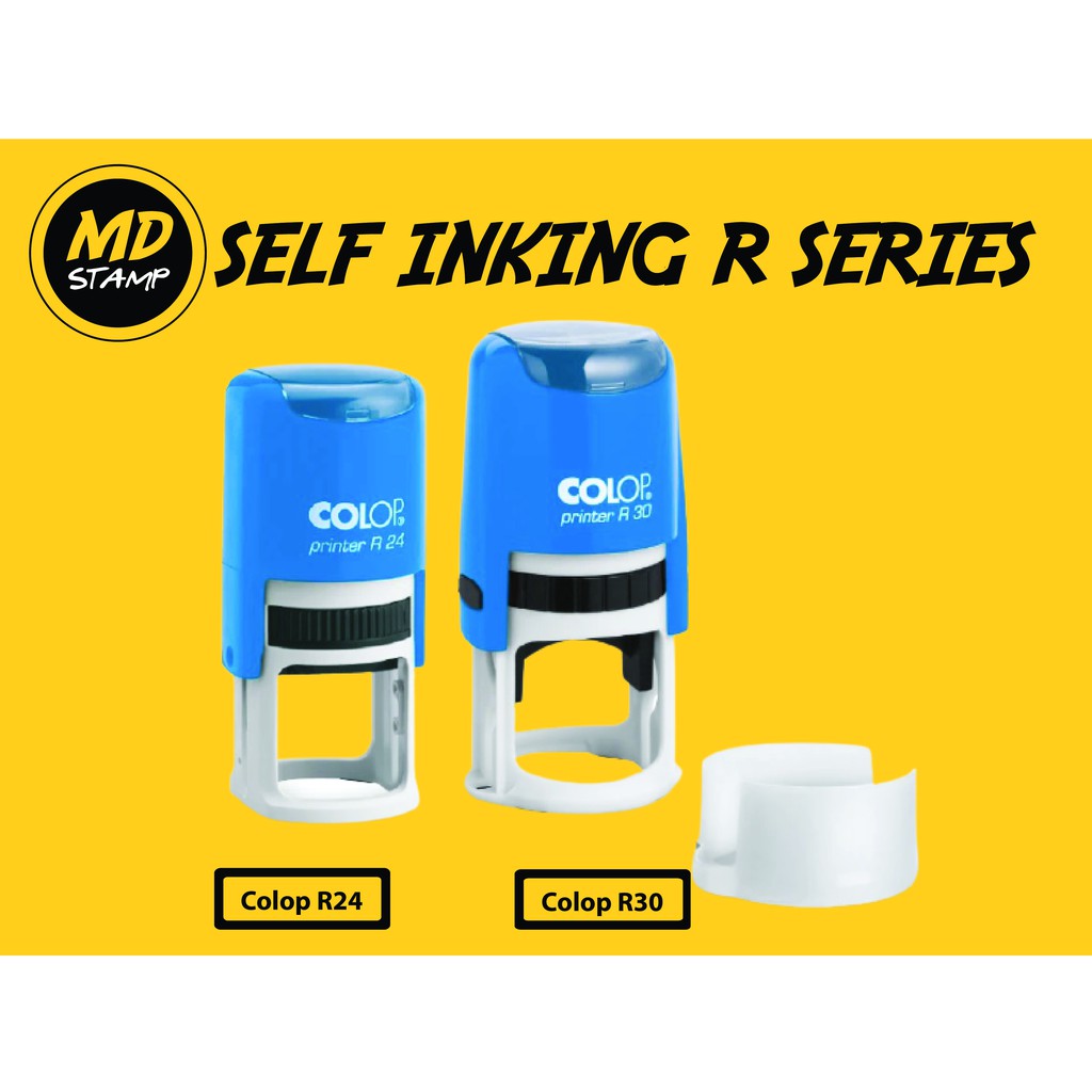 Rubber Stamp COLOP Printer Round Self-Inking Stamp R24 R30 | Shopee Malaysia