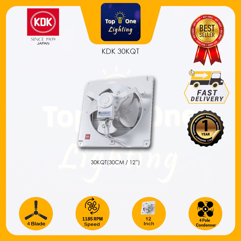 KDK Wall Mount Industrial Ventilating Fan 30KQT (30CM / 12 Inch ...