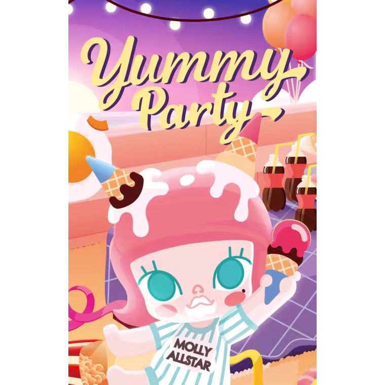 POPMART泡泡玛特-BLIND BOX MOLLY YUMMY PARTY Mollye美食派对系列盲盒 #UNBOX-TOY# ...