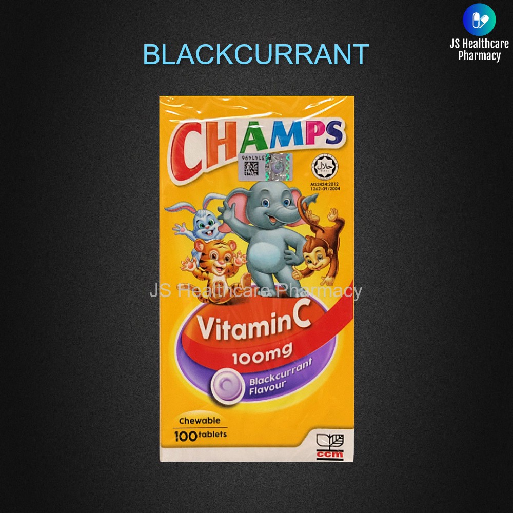 Champs Chewable Vitamin C 100mg (Orange Flavour / Blackcurrant Flavour ...